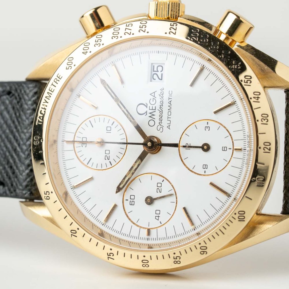 Vintage Omega Speedmaster Reduced 18k Gold White Dial 175.0043 from ...