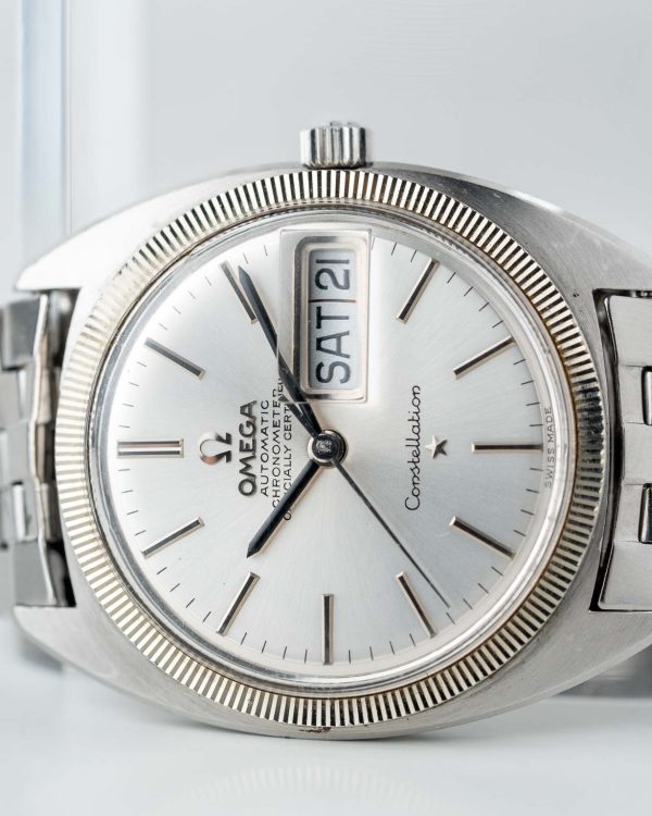 Vintage Omega Constellation C-shape silver dial with brick bracelet 168 ...