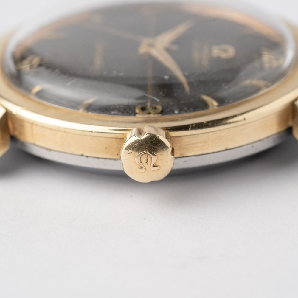 Vintage Omega Seamaster hooded lugs with black honeycomb dial 14350-2SC ...