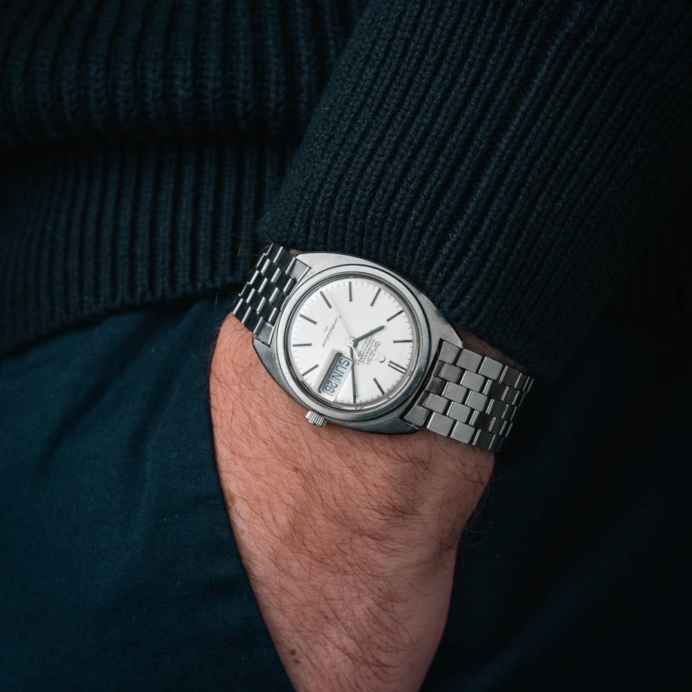 Vintage Omega Constellation C-shape day date with a white dial and a ...