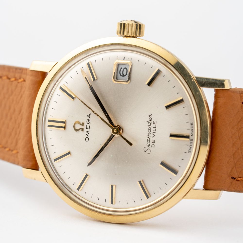 Vintage Omega Seamaster de Ville 14k solid gold with white dial 136.010 ...