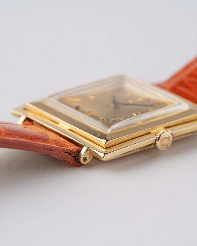 Vintage Omega De Ville Square 18k gold case with gold textured dial ...