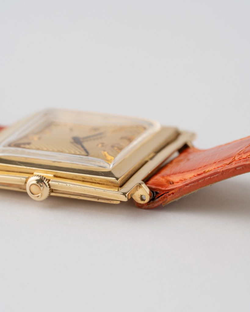 Vintage Omega De Ville Square 18k gold case with gold textured dial ...