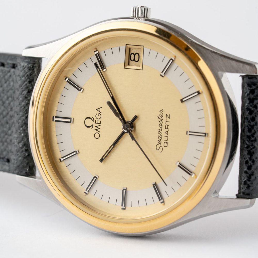 Vintage Omega Seamaster Quartz gold plated two-tone case with two-tone ...