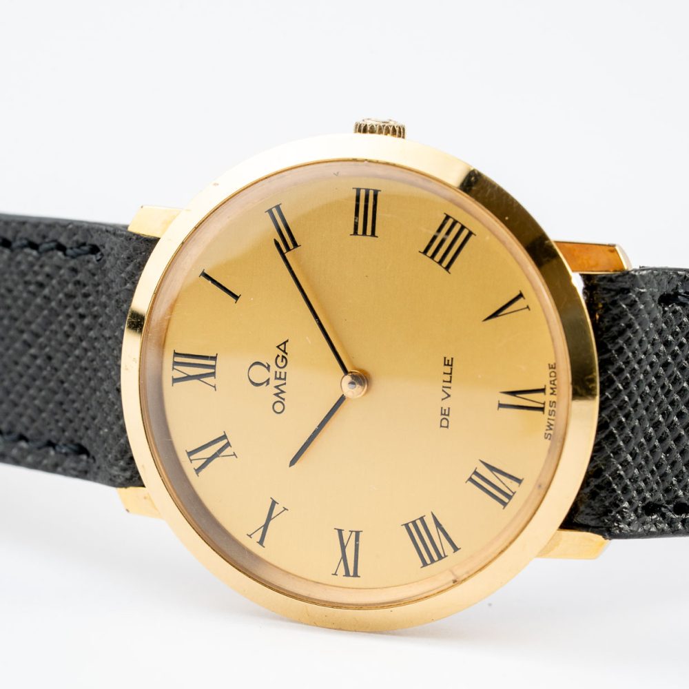Vintage Omega De Ville gold plated with champagne Roman numerals dial ...