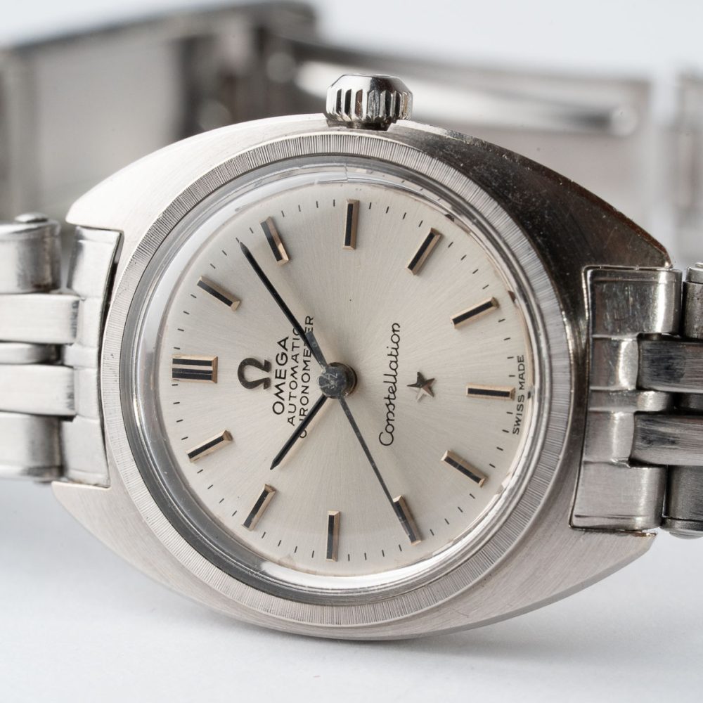Vintage Omega Constellation C-shape Ladies 18k White Gold with Silver ...