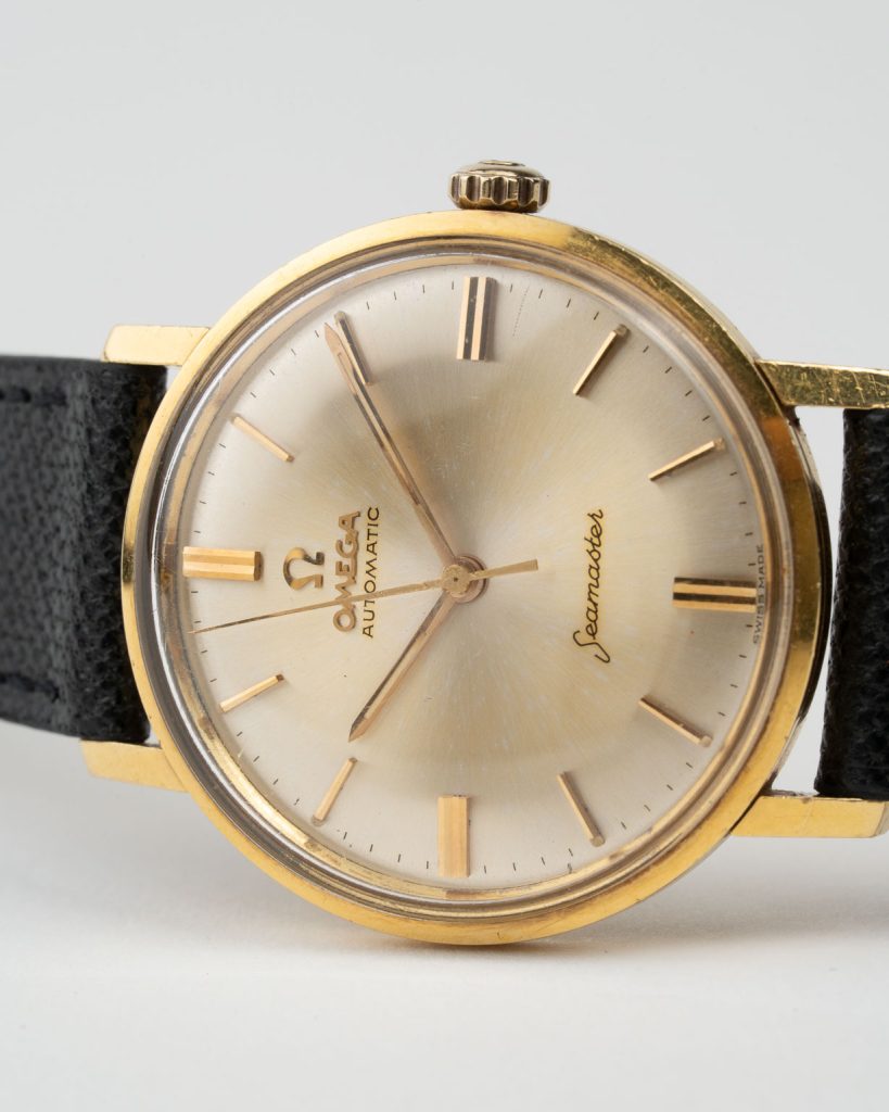 Vintage Omega Seamaster white dial with 18k gold case reference 14765 ...