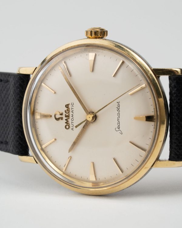 Vintage Omega Seamaster white dial with gold capped case reference ...