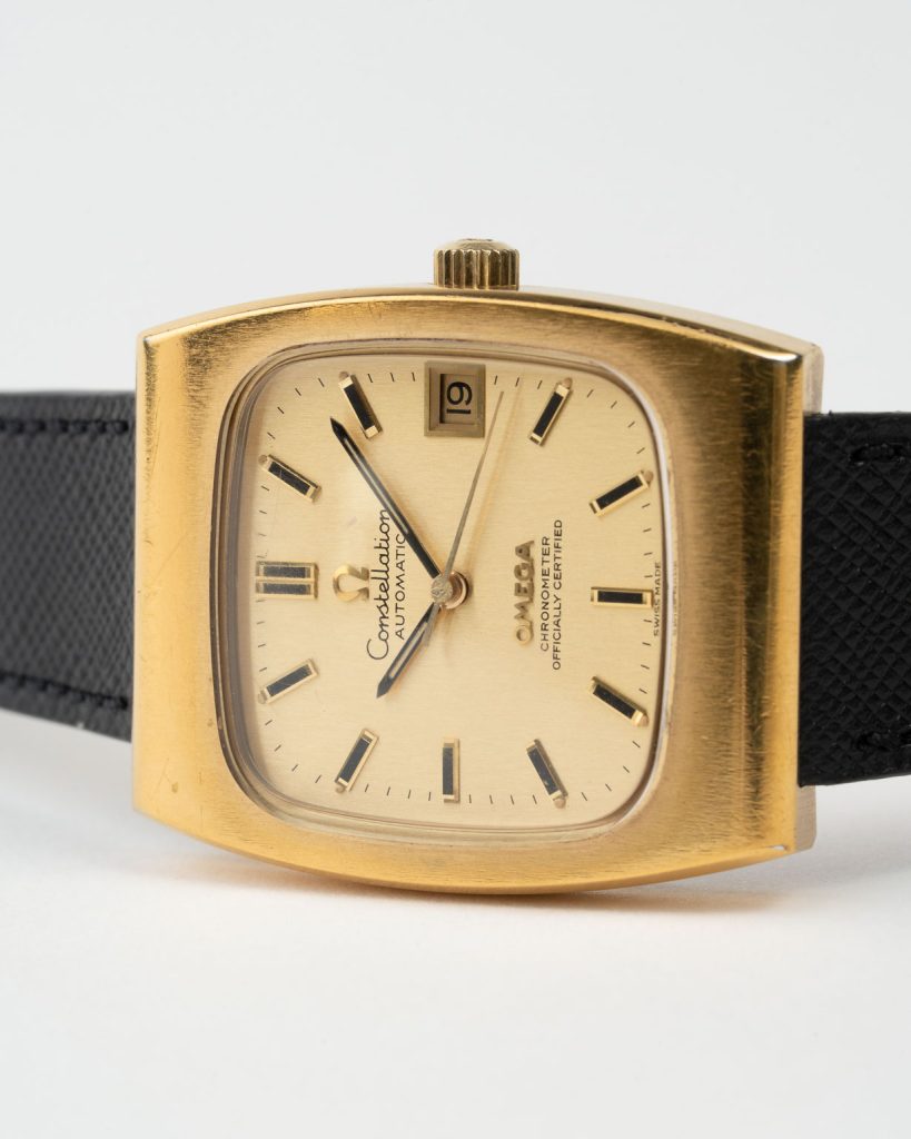 Vintage Omega Constellation Chronometer with champagne dial in gold ...