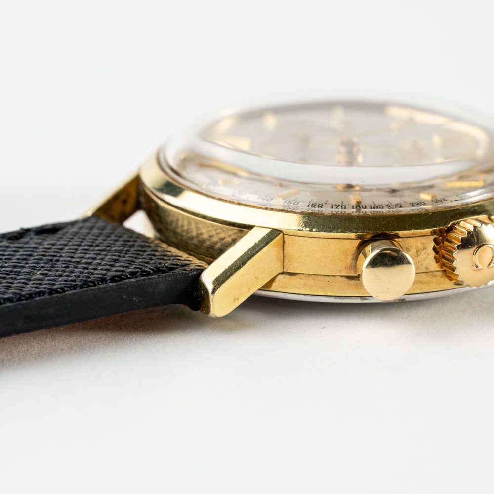 Vintage Omega Seamaster chronograph with white dial, gold plated case ...