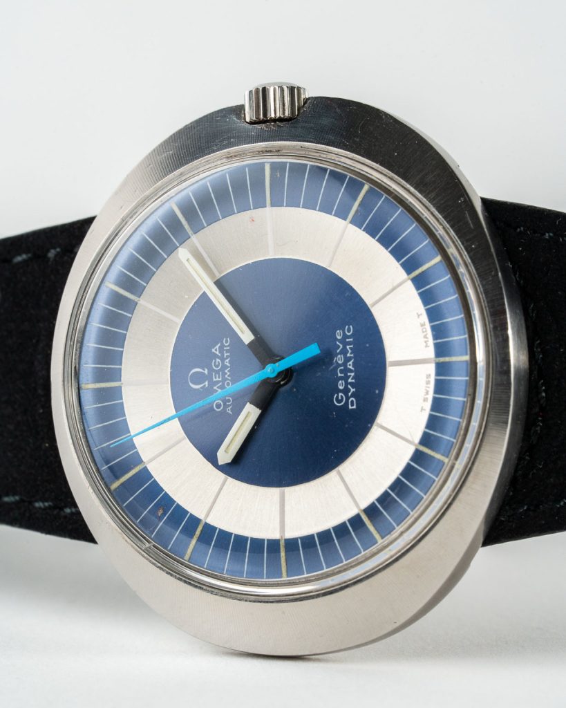 Vintage Omega Genève Dynamic with blue and white dial in stainless ...